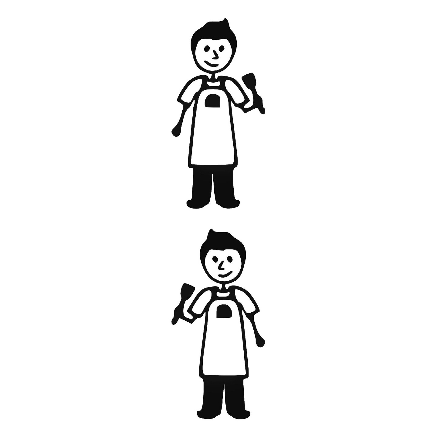 BBQ Dad Stick Figure Stickers – Family Car Decals (2-Pack)