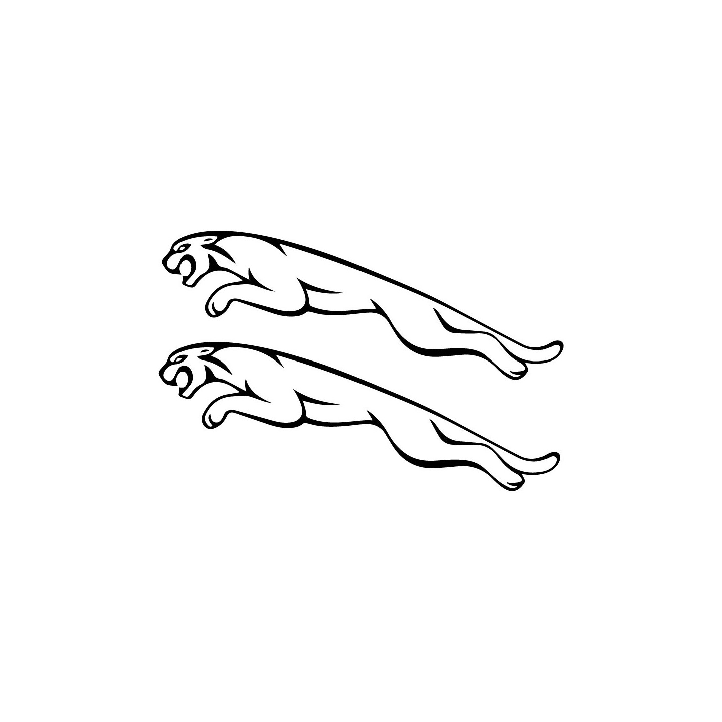 Jaguar Leaping Cat Logo Vinyl Stickers 2-Pack