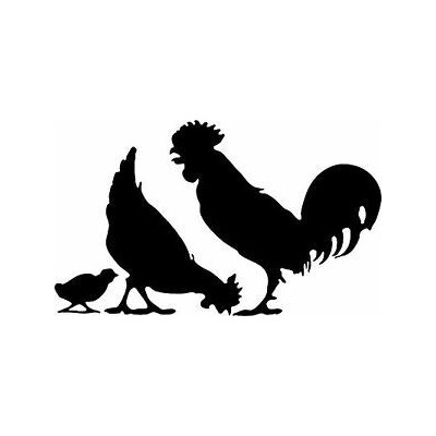 Chicken & Rooster Stickers – Hen Silhouette Decals (2-Pack)