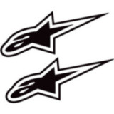 Alpinestars White Logo Stickers – Racing Sponsor Decals (2-Pack)