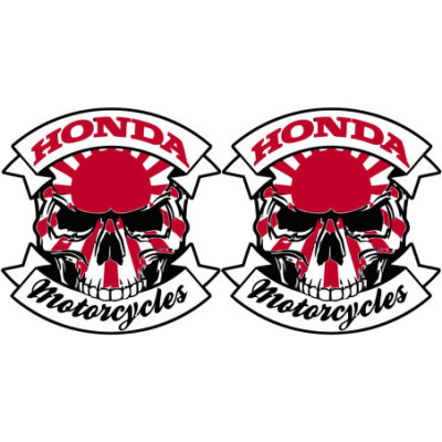 Honda Skull Logo Stickers – Custom Motorcycle Tank Decals (2-Pack)
