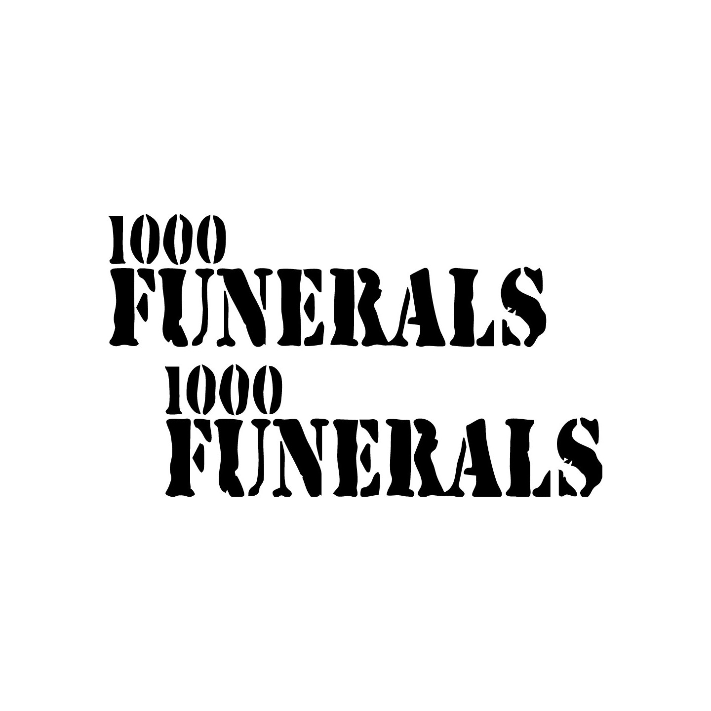 1000 Funerals Stickers – Doom Metal Decals (2-Pack)