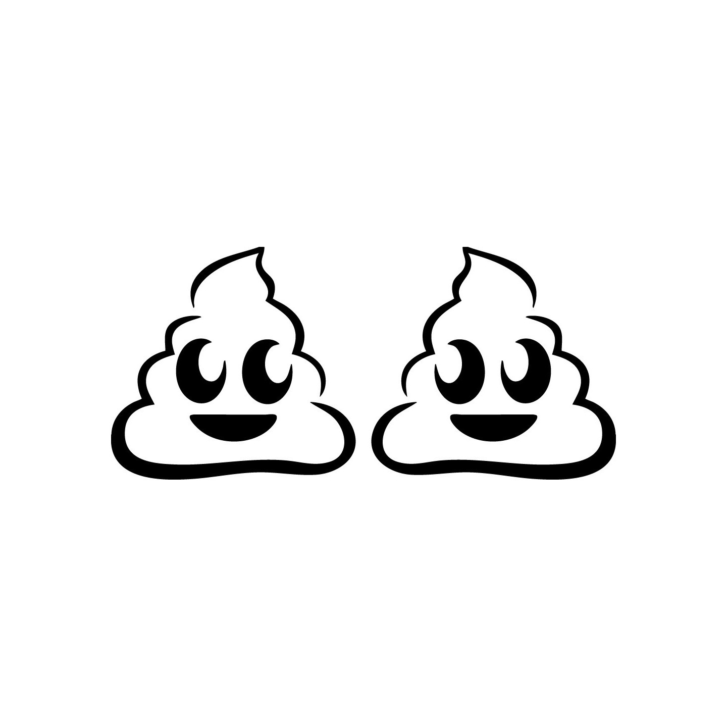 Poo Emoji Stickers – Funny Pile of Poo Smiley JDM Car Decals (2-Pack)